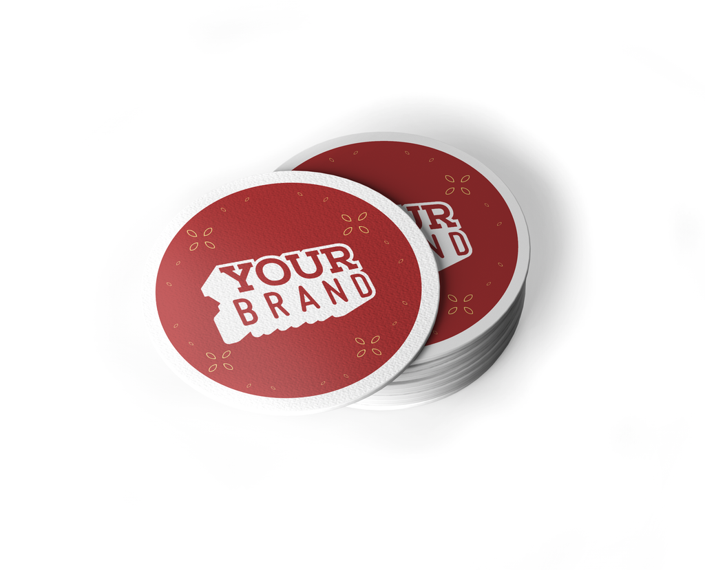 Round Custom Pulpboard Coasters - Case of 1,000 | Sleeve Supply