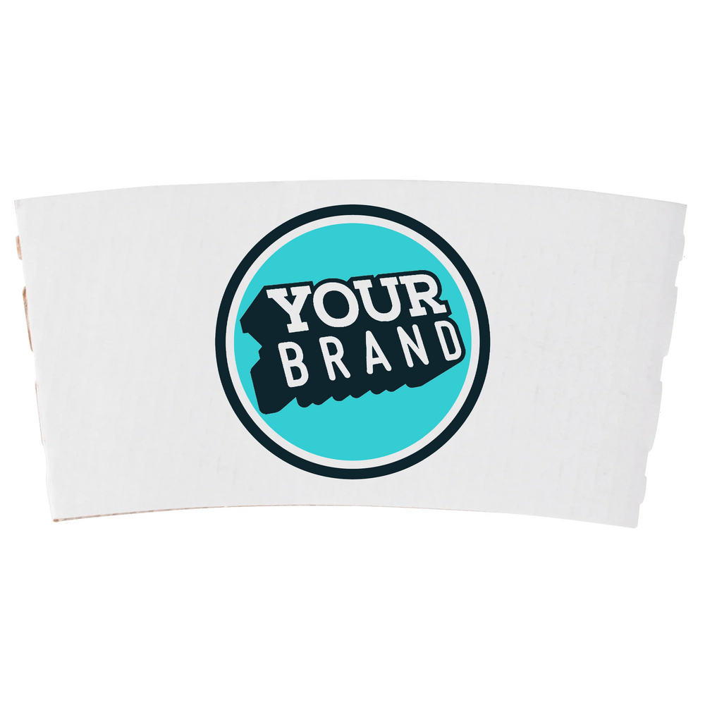 12-20 oz Custom Traditional White Cup Sleeves | Sleeve Supply
